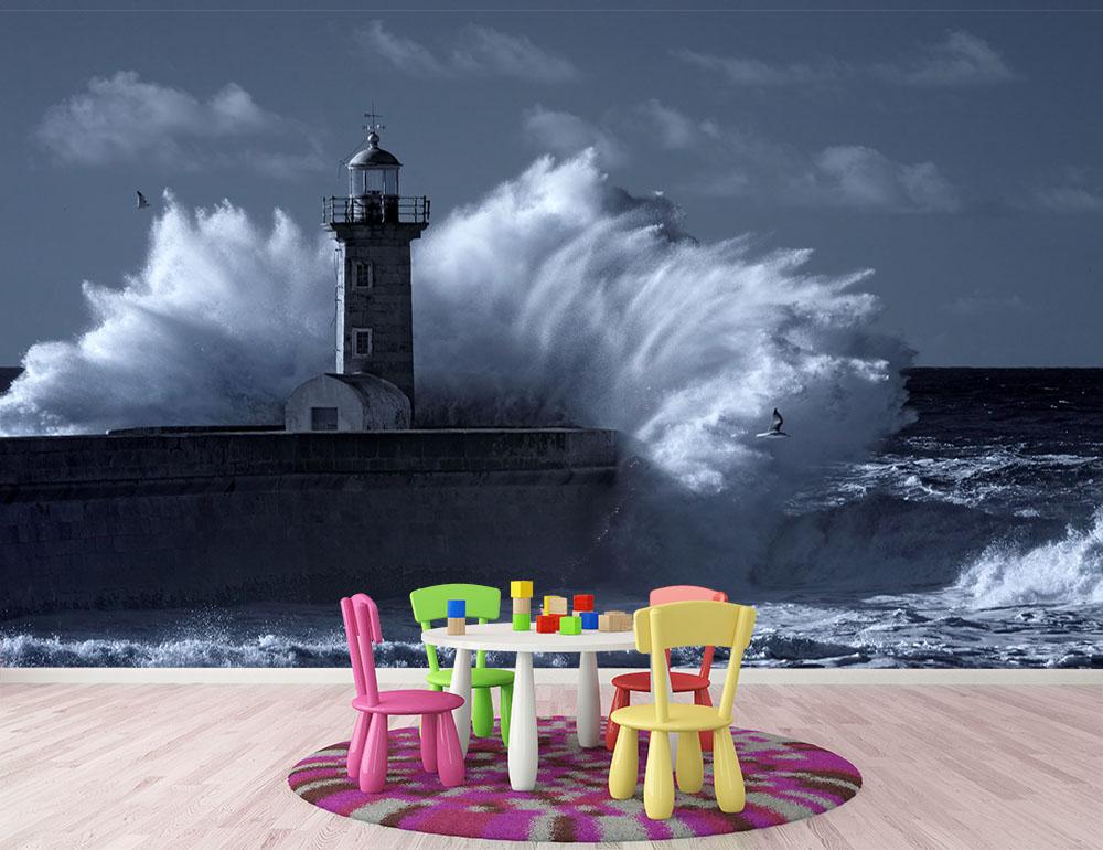 lighthouse wallpaper mural