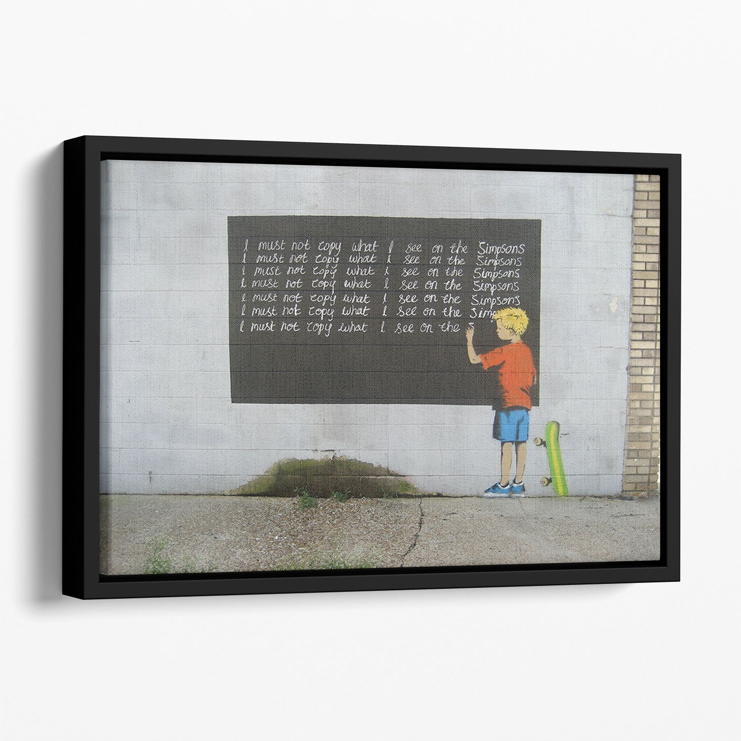 Banksy Bart Simpson Floating Framed Canvas | Canvas Art Rocks