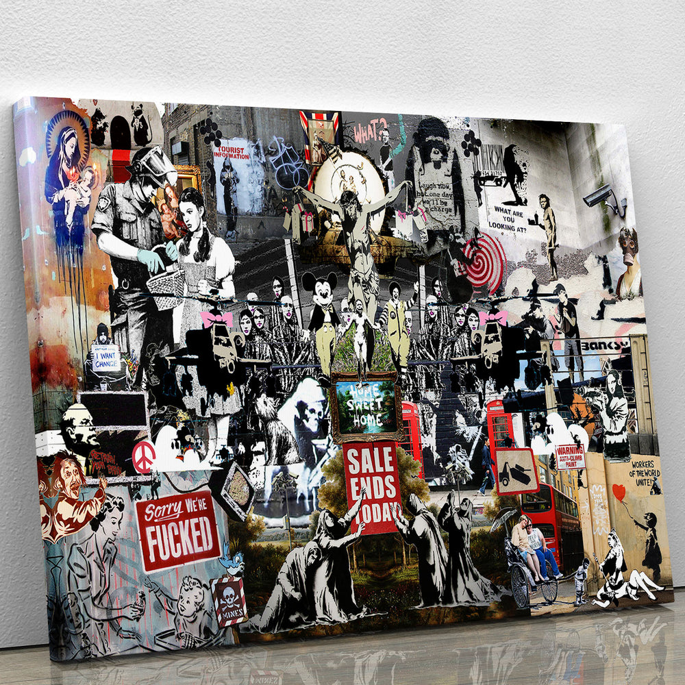 Banksy Collage Canvas Print or Poster | Canvas Art Rocks