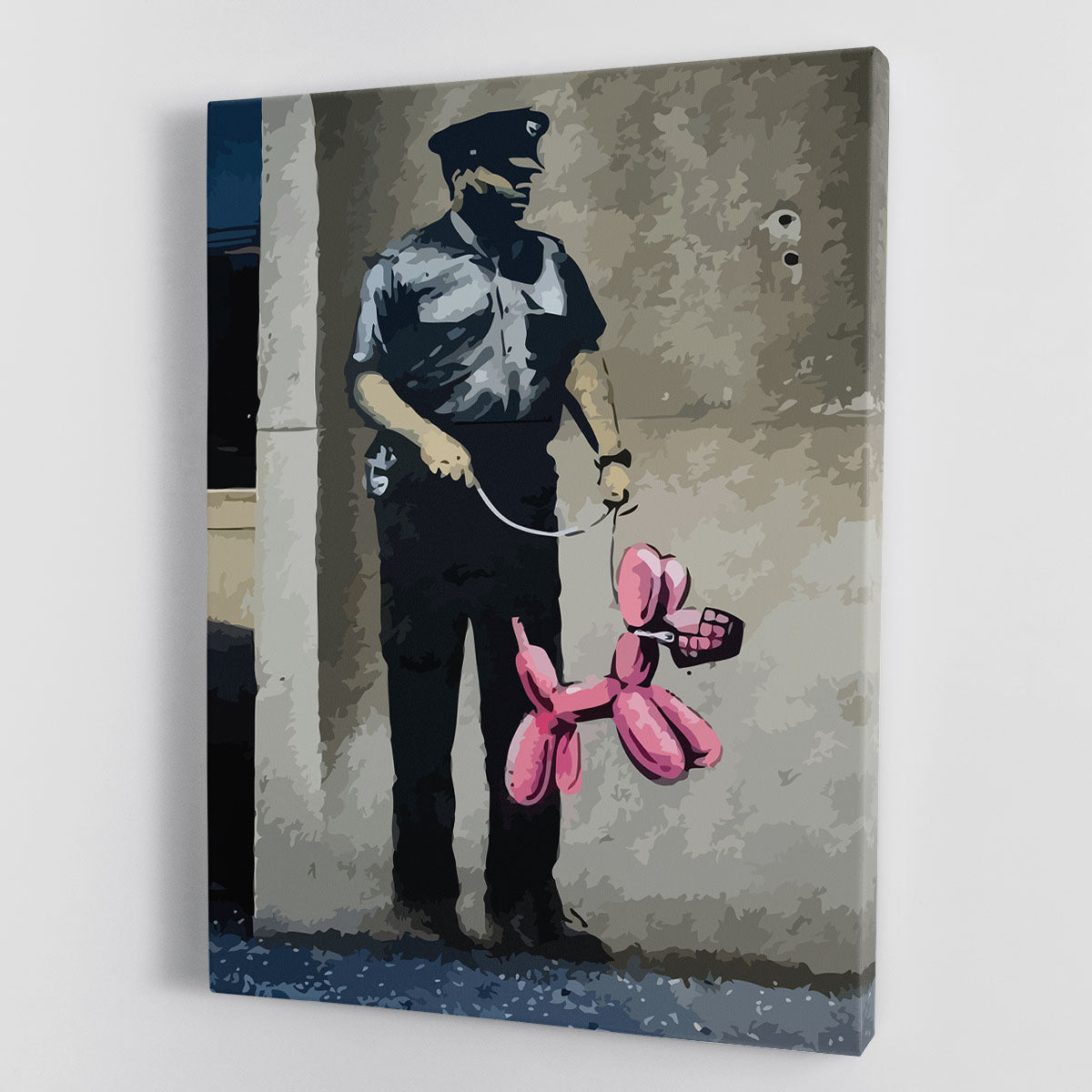 Banksy Security Guard With Pink Balloon Dog Canvas Print or Poster ...