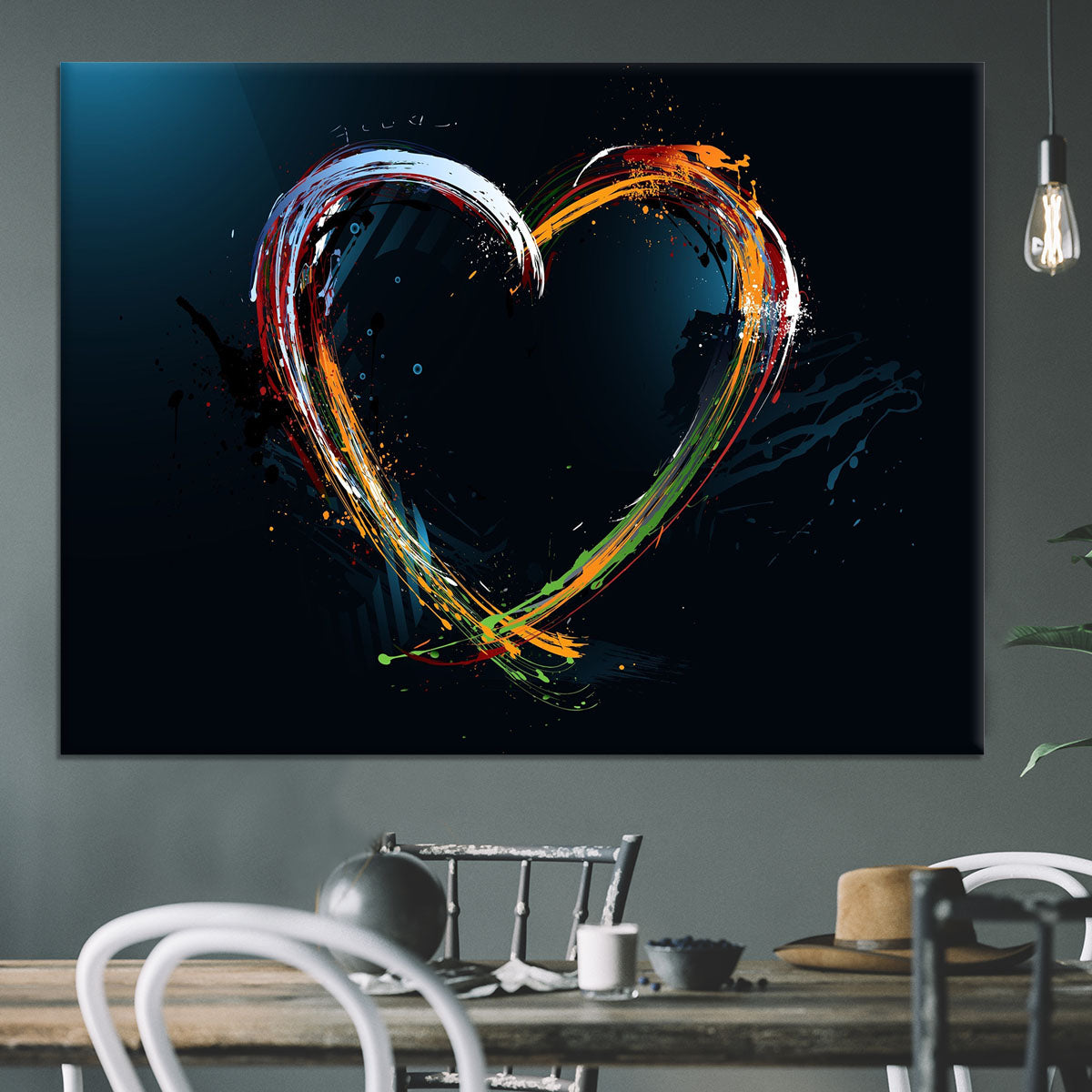Colourful Love Heart Canvas Print or Poster | Canvas Art Rocks