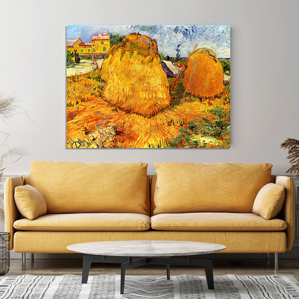 Haystacks in Provence by Van Gogh Canvas Print or Poster | Canvas Art Rocks