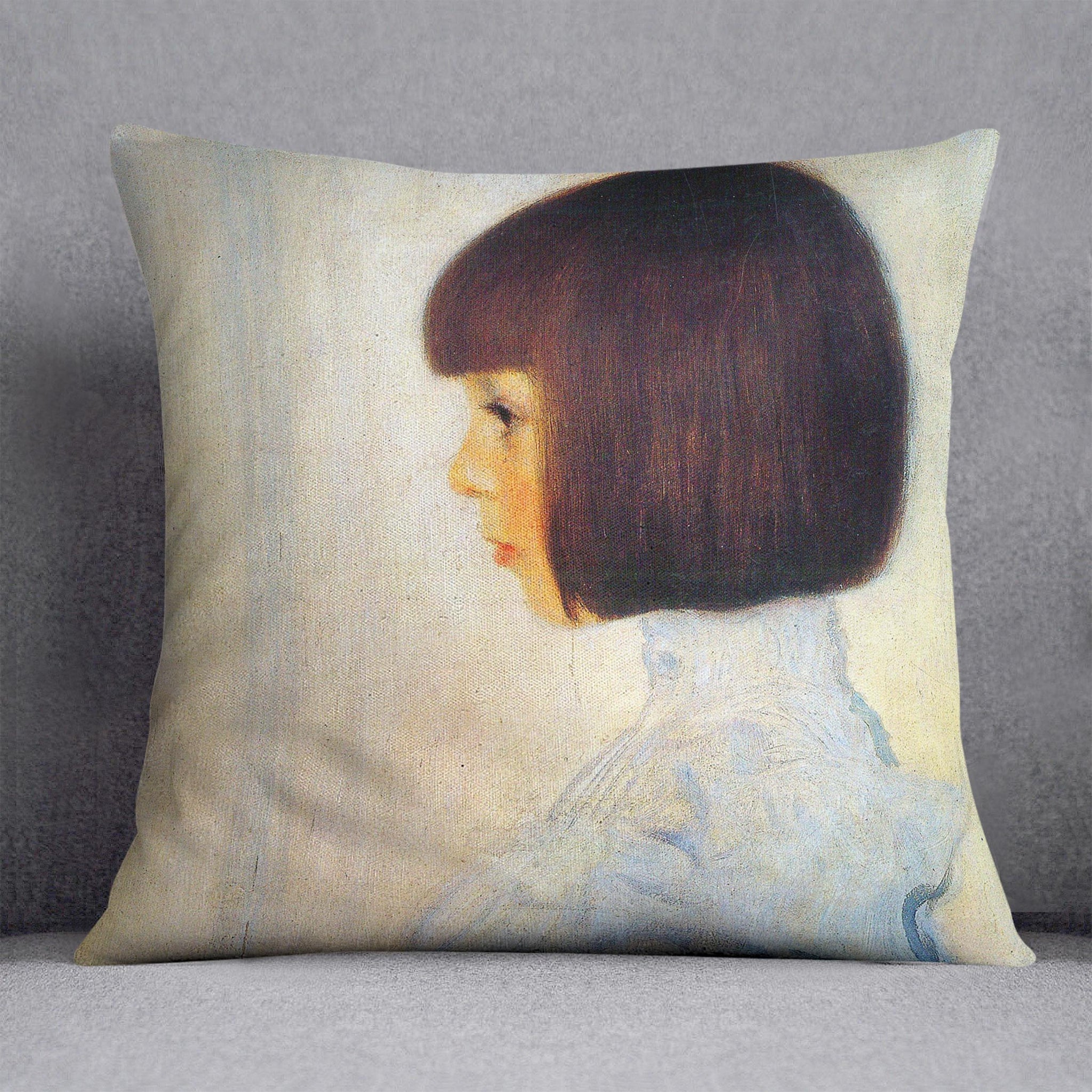 Helene Klimt portrait by Klimt Cushion | Canvas Art Rocks