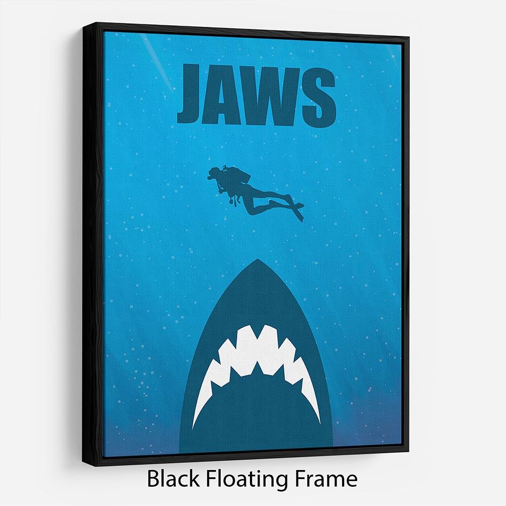 Jaws Minimal Movie Floating Frame Canvas | Canvas Art Rocks