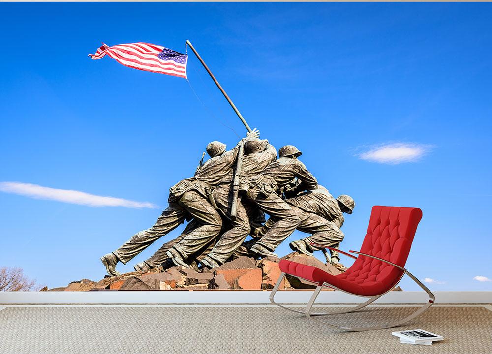 Marine Corps War Memorial at dawn Wall Mural Wallpaper | Canvas Art Rocks