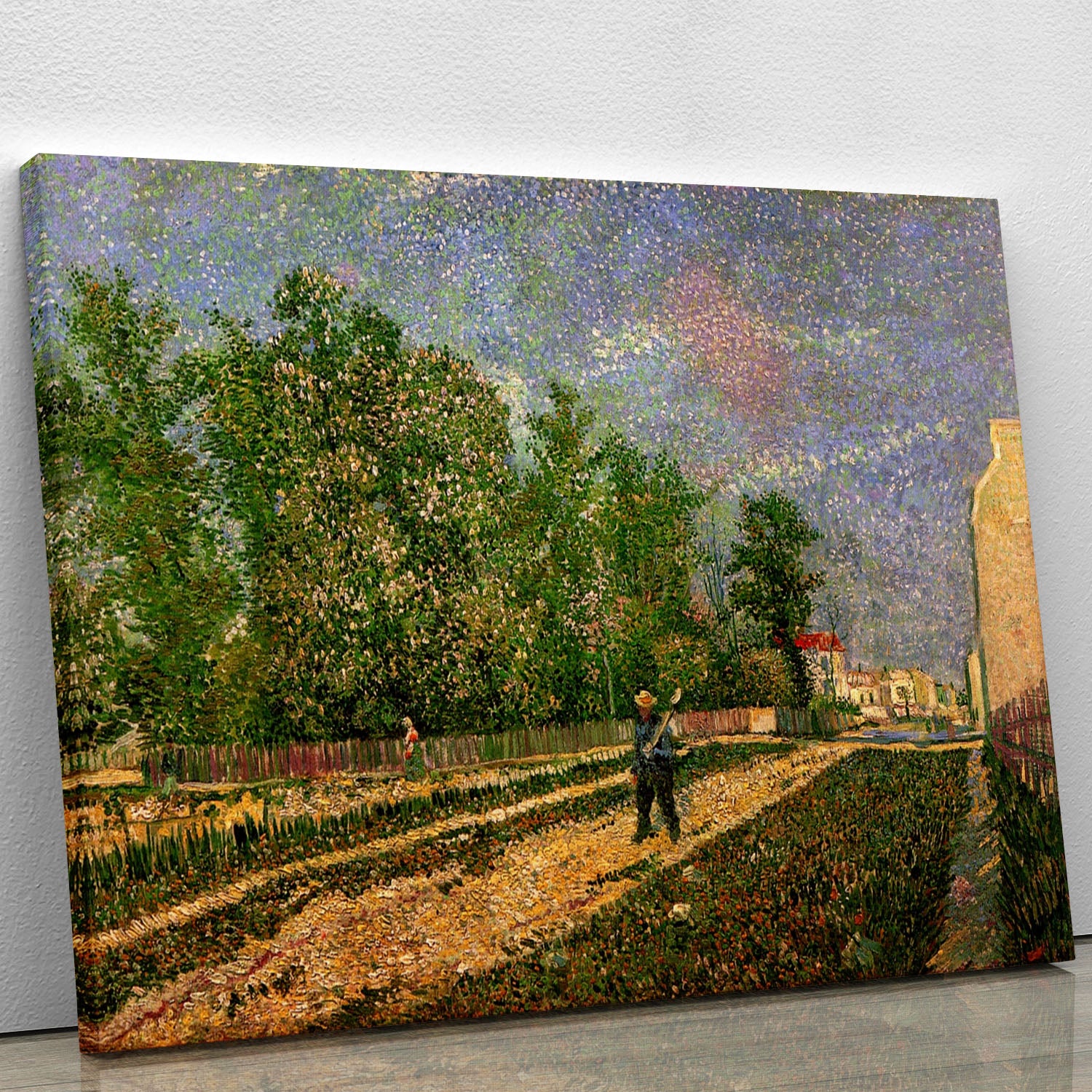 Outskirts of Paris Road with Peasant Shouldering a Spade by Van Gogh ...