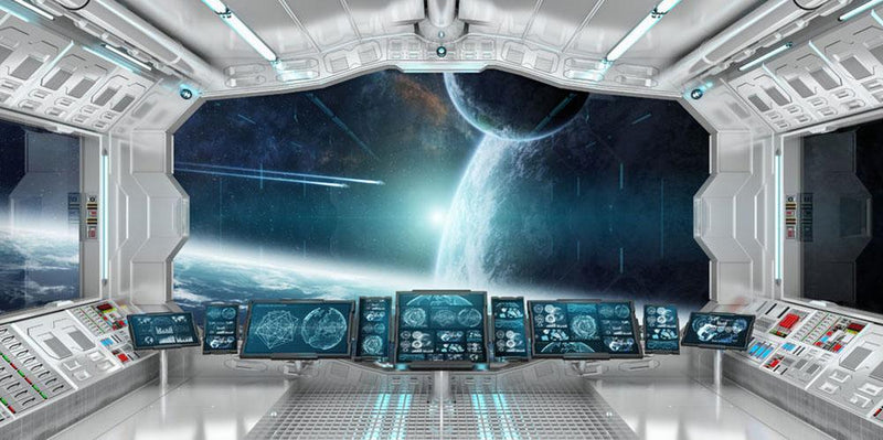Spaceship Control Center Wall Mural Wallpaper | Canvas Art Rocks