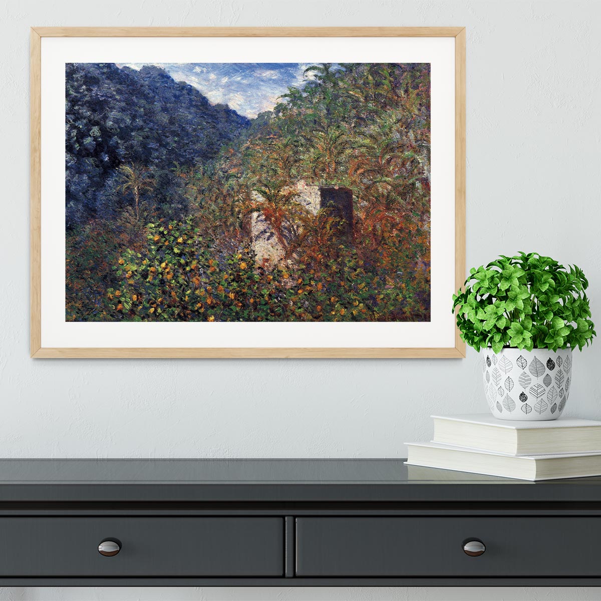 The Valley Sasso Bordighera by Monet Framed Print | Canvas Art Rocks ...