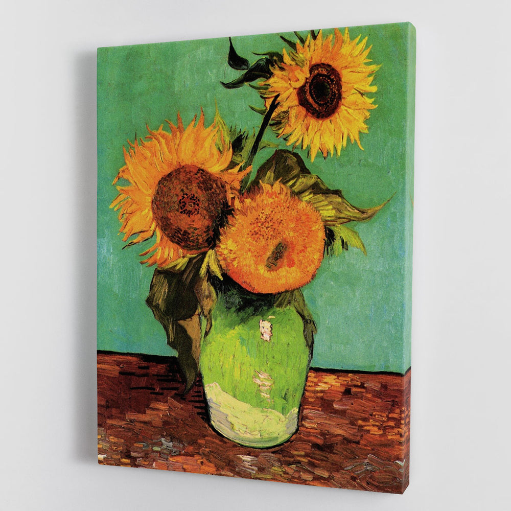 Three Sunflowers in a Vase by Van Gogh Canvas Print or Poster | Canvas ...