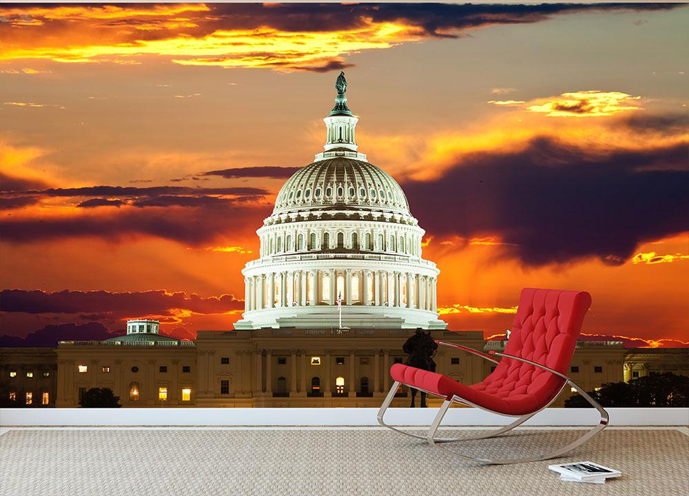 United States Capitol Building Wall Mural Wallpaper | Canvas Art Rocks