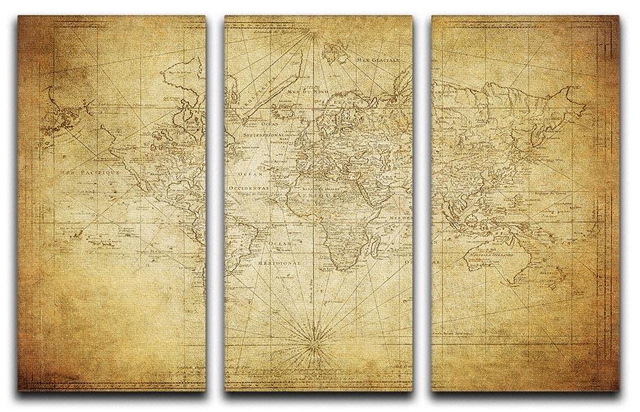 vintage map of the world 1778 3 Split Panel Canvas Print | Canvas Art Rocks