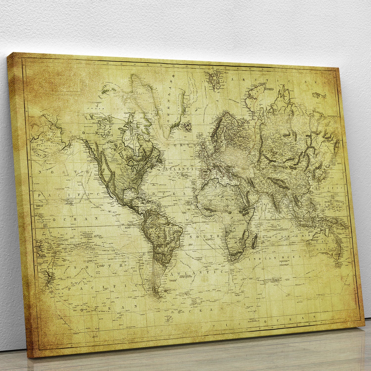vintage map of the world 1831 Canvas Print or Poster | Canvas Art Rocks