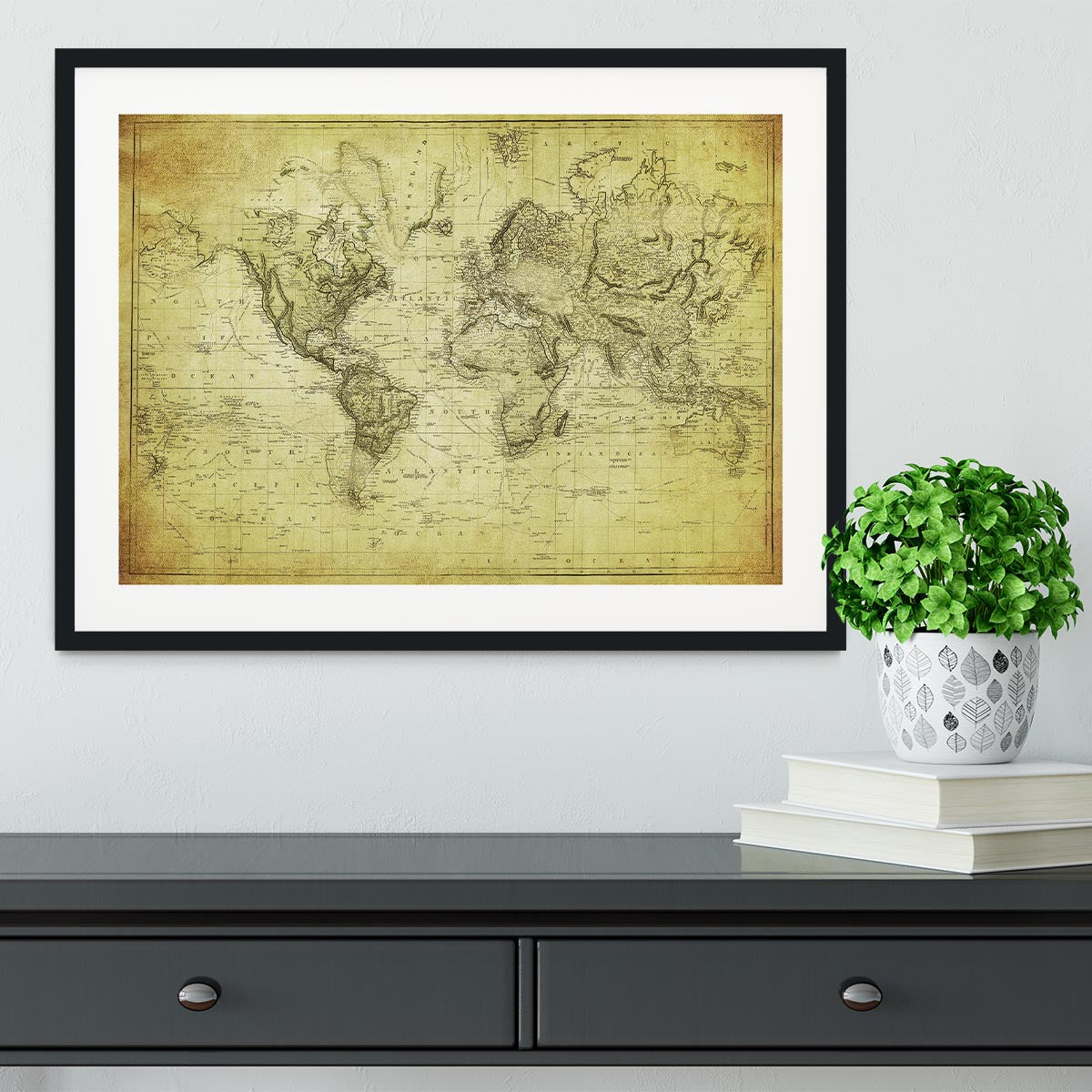 vintage map of the world 1831 Framed Print or Poster | Canvas Art Rocks